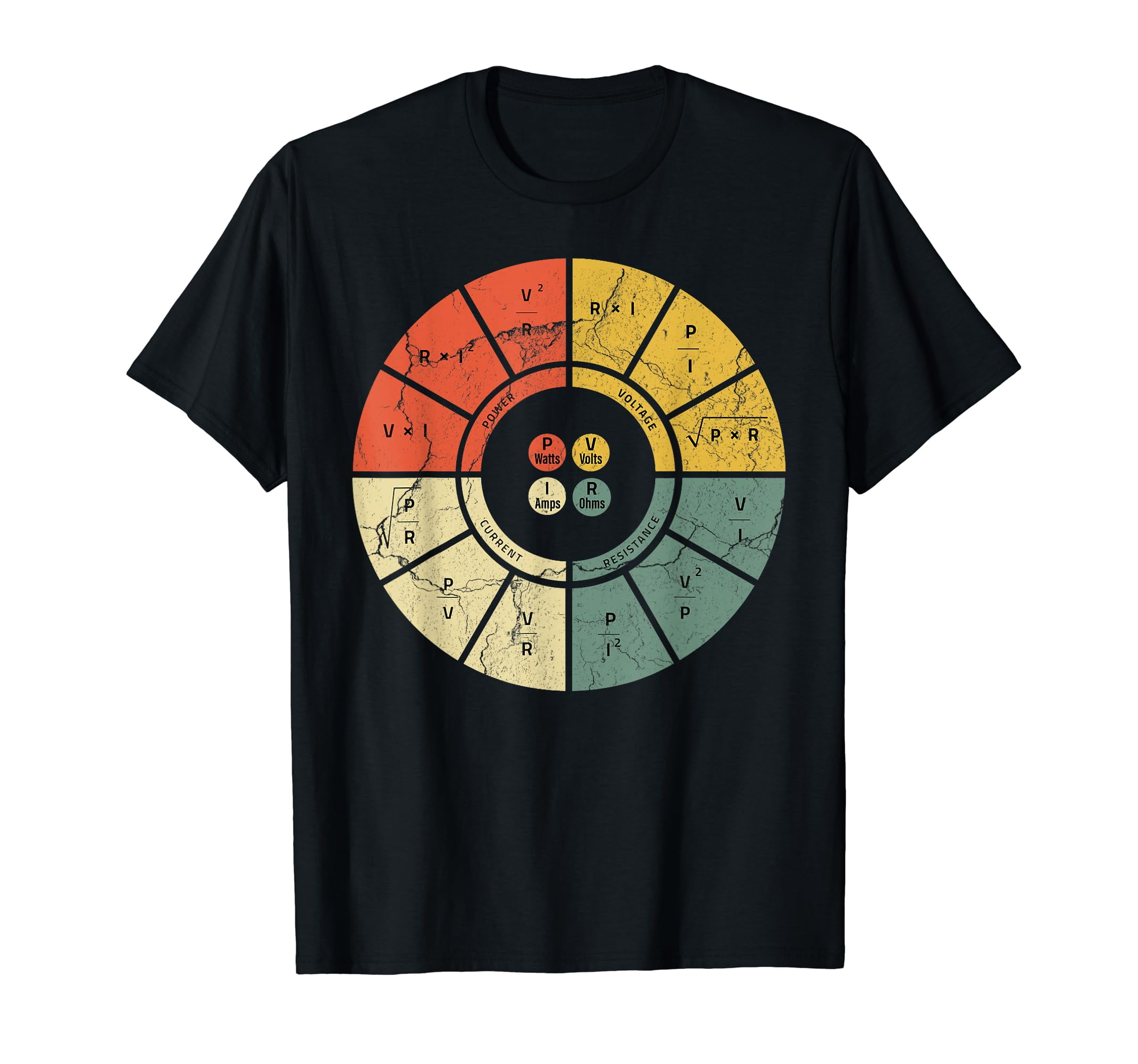 Vintage Ohms Law Diagram Electrical Electronics Engineer Men Casual T ...