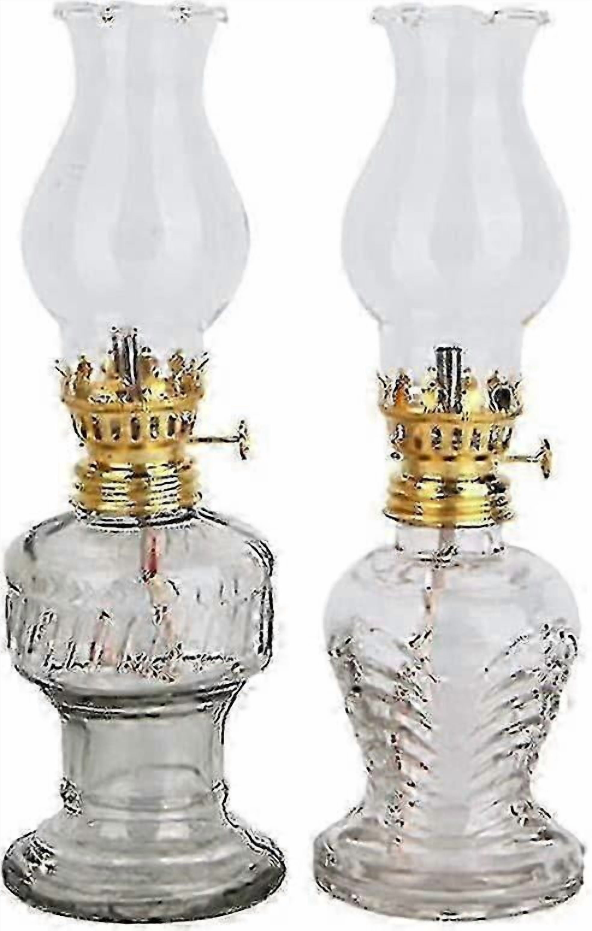 Vintage Oil Lamps For Indoor Use(set Of 2),8 Inch Height Kerosene Lamp ...