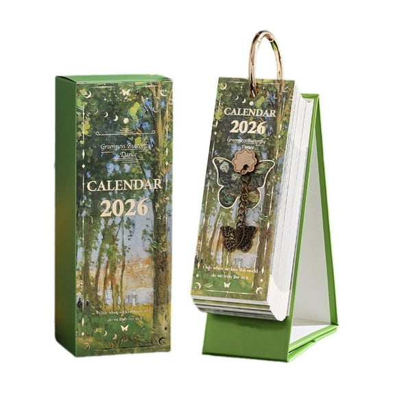 Vintage Oil Painting 2026 One-Way Calendar Desktop Decor Countdown Plan ...