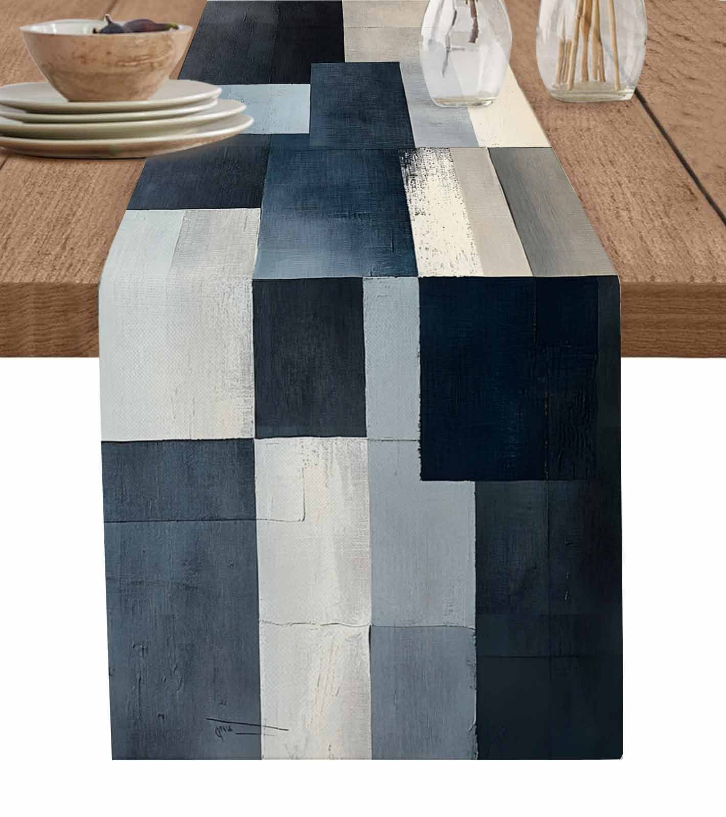 Vintage Oil Painting Burlap Cotton Table Runner 13x48 Inches Long ...