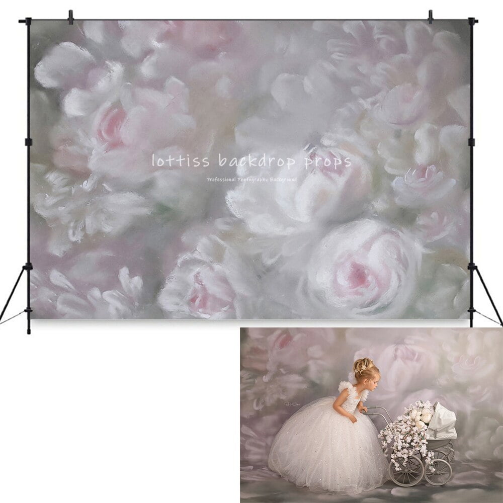 Vintage Oil Painting Flowers Backdrop Faded Flowers Blossom Abstract ...