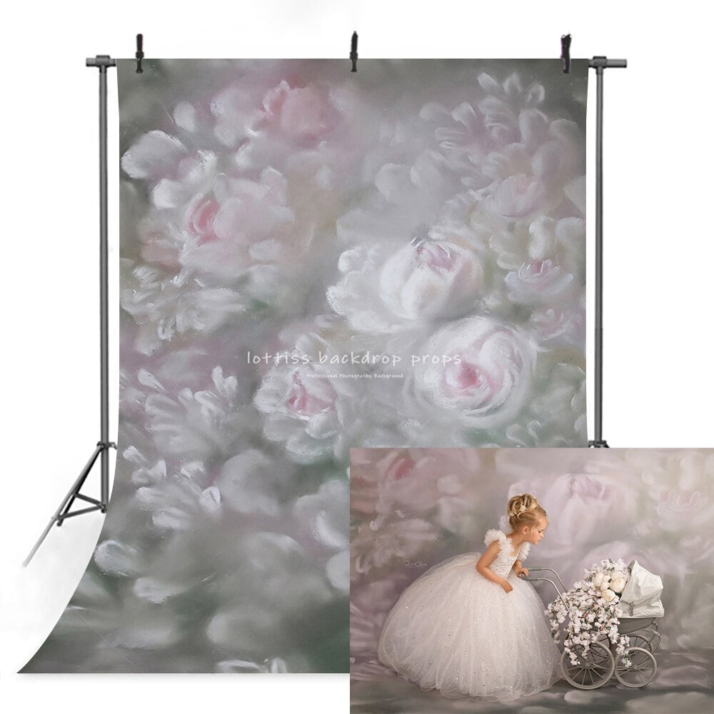 Vintage Oil Painting Flowers Backdrop Faded Flowers Blossom Abstract ...