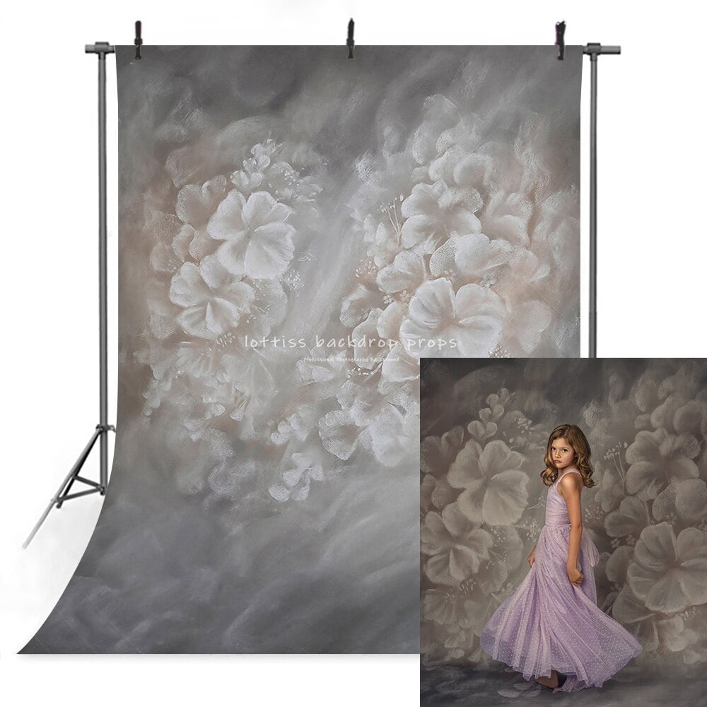 Vintage Oil Painting Flowers Backdrop Faded Flowers Blossom Abstract ...