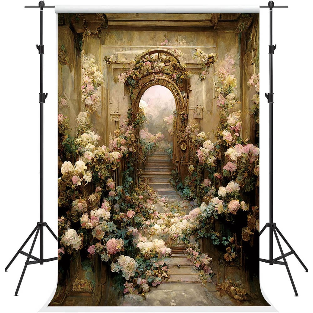 Vintage Oil Painting Flowers Girl Birthday Party Adult Art Portrait r ...