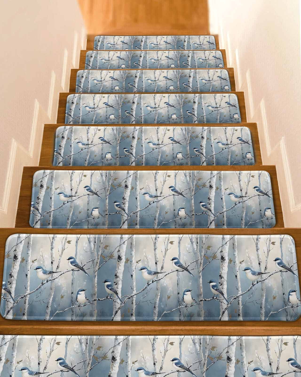 Vintage Oil Painting Forest Stair Treads for Wooden Steps Indoor Runner ...