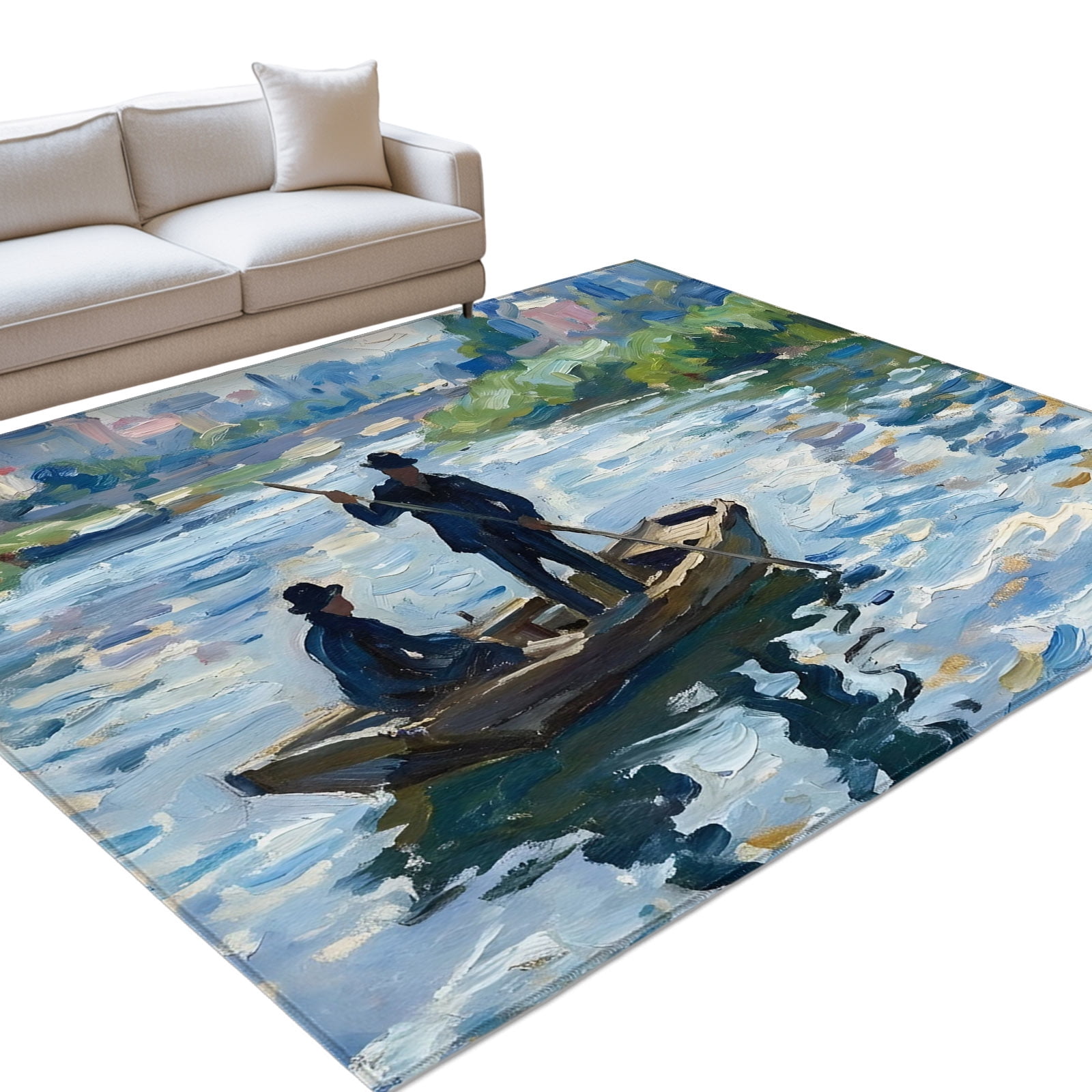 Vintage Oil Painting Washable Rug 2.7x5 Area Rug for Living Room ...