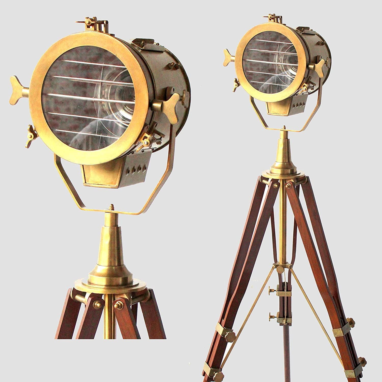 Vintage Old Century Morden Searchlight Nautical Lamp Timber Tripod ...