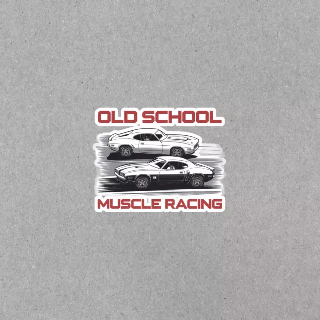 Vintage Old School Muscle Racing Cars Sticker For Classic Automotive ...