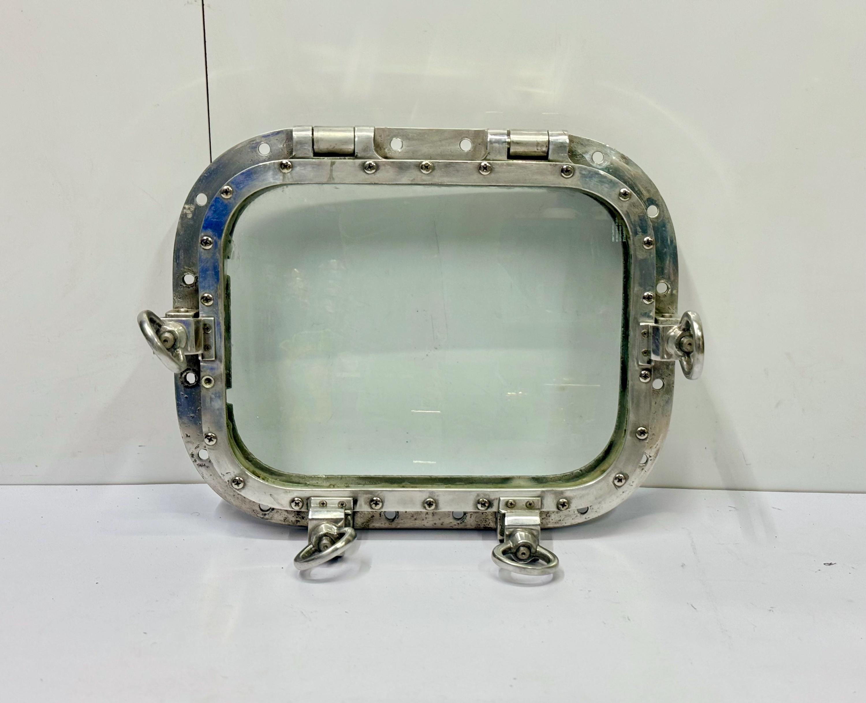Vintage Old Ship Salvaged Aluminum Metal Square Window Porthole Hatches ...