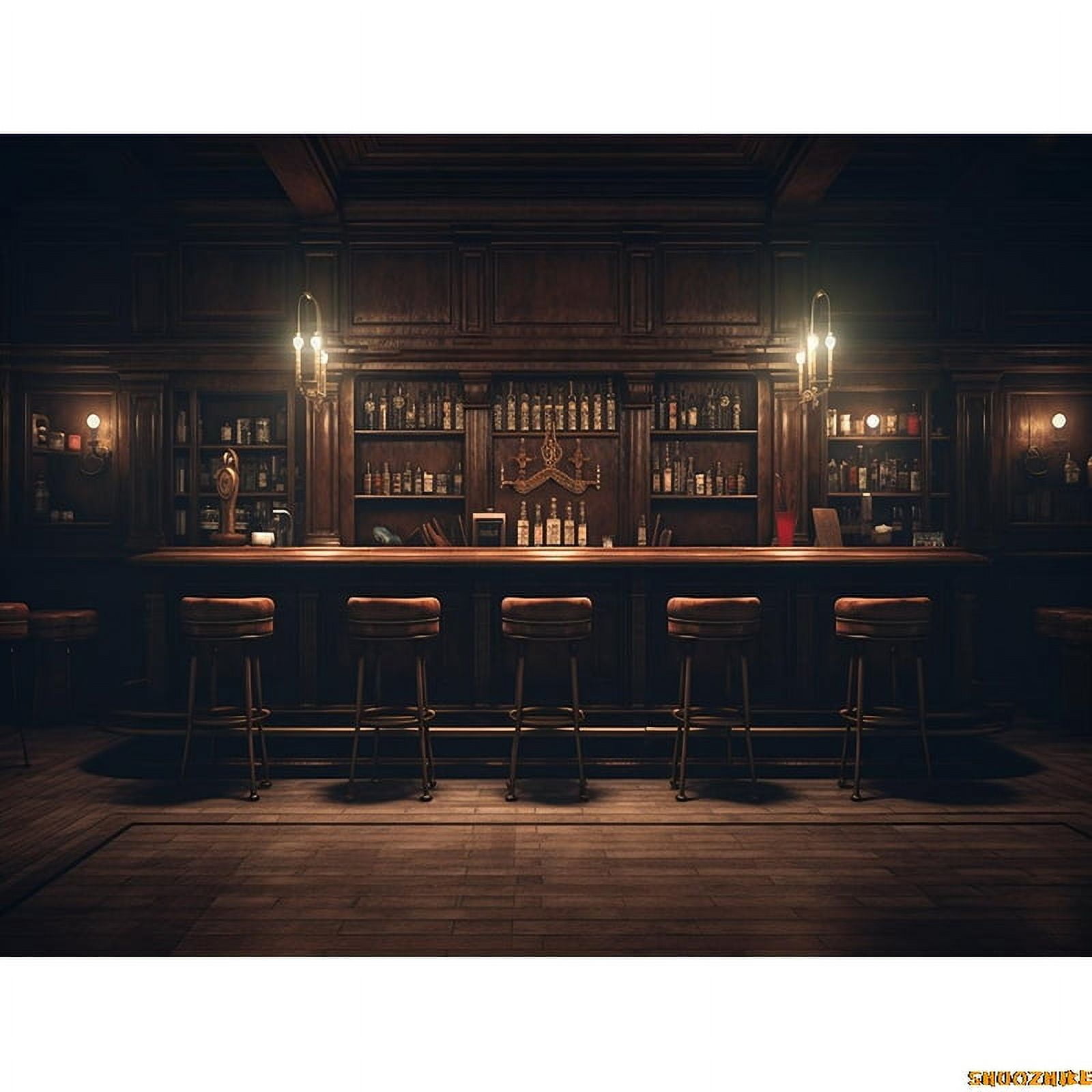 Vintage Old Tavern Barista Coffee Shop Bar Photography Backdrop Warm ...