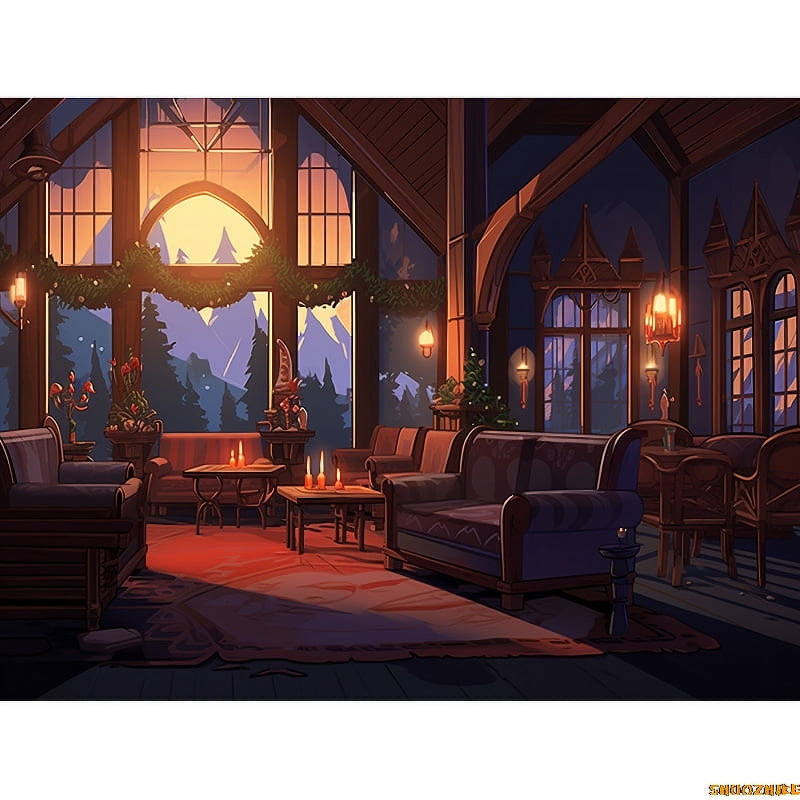 Vintage Old Tavern Barista Coffee Shop Bar Photography Backdrop Warm ...