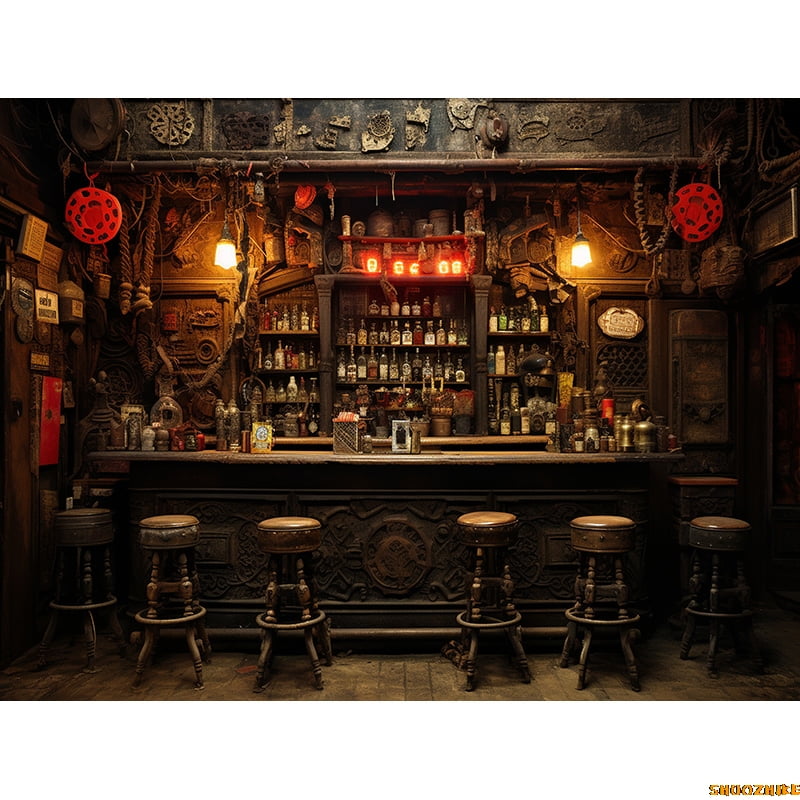 Vintage Old Tavern Barista Coffee Shop Bar Photography Backdrop Warm ...