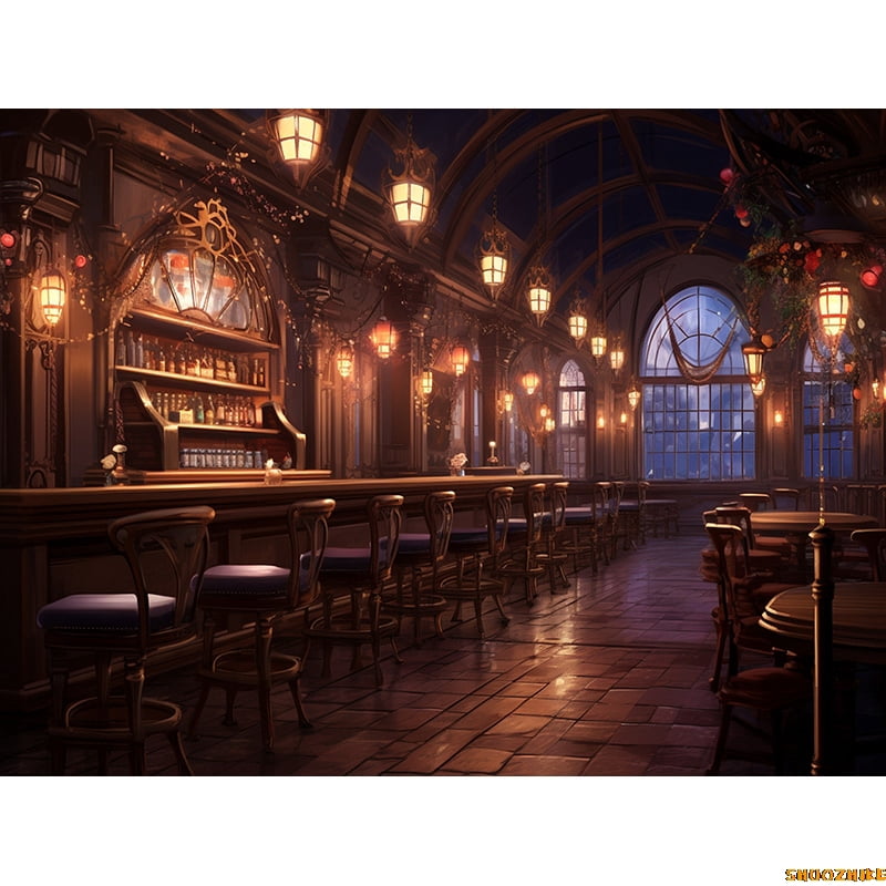 Vintage Old Tavern Barista Coffee Shop Bar Photography Backdrop Warm ...