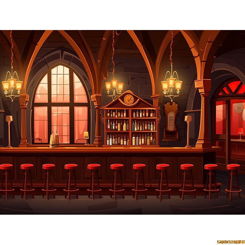 Vintage Old Tavern Barista Coffee Shop Bar Photography Backdrop Warm ...
