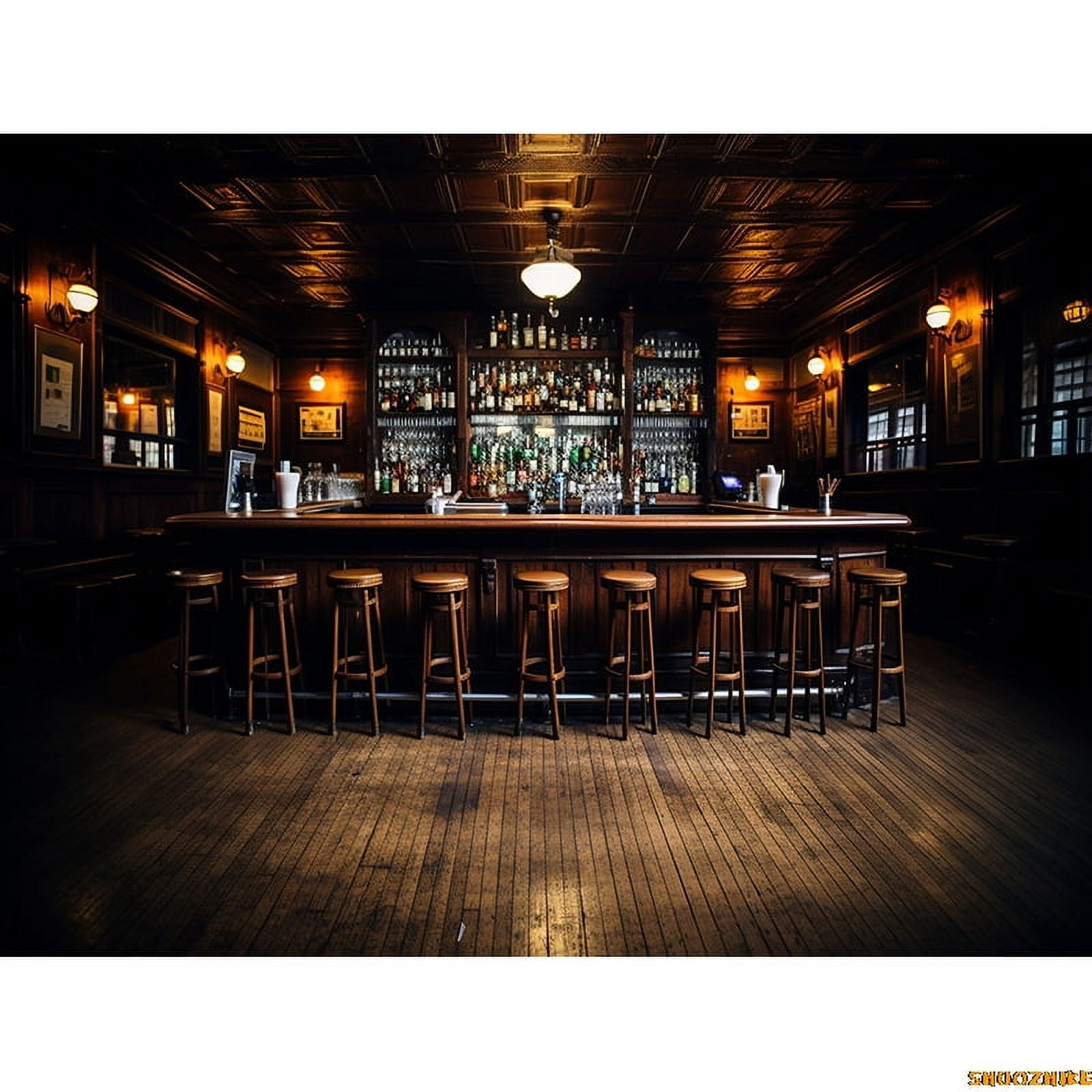 Vintage Old Tavern Barista Coffee Shop Bar Photography Backdrop Warm ...