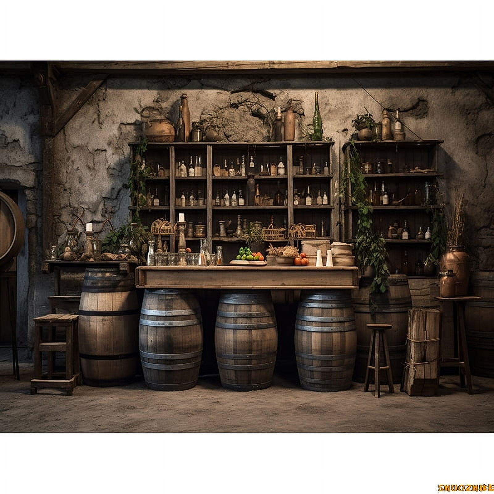 Vintage Old Tavern Barista Coffee Shop Bar Photography Backdrop Warm ...