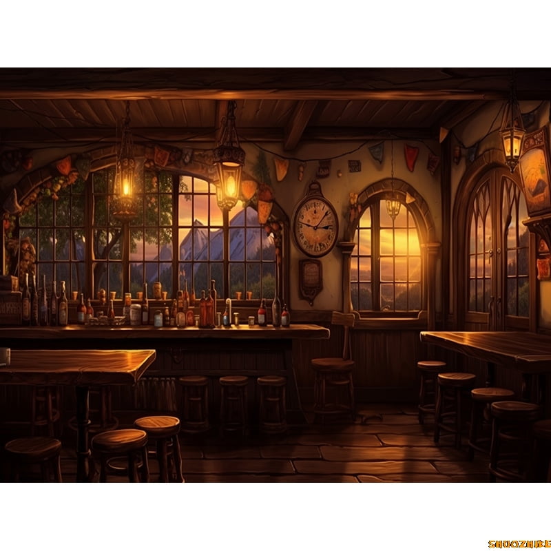 Vintage Old Tavern Barista Coffee Shop Bar Photography Backdrop Warm ...