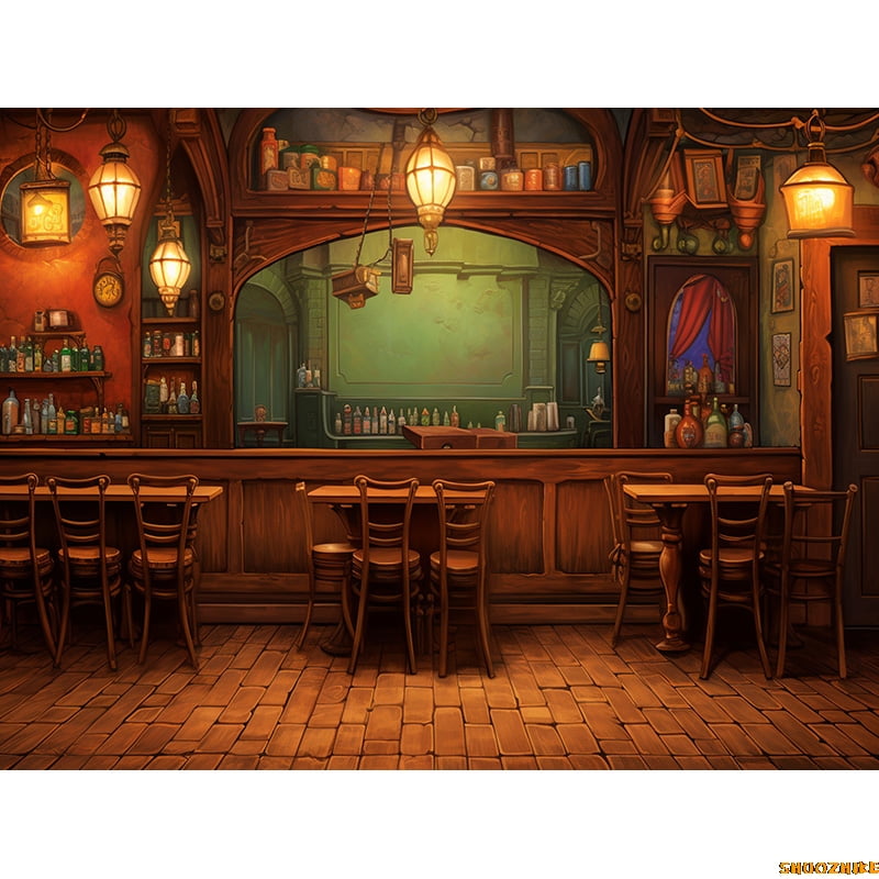 Vintage Old Tavern Barista Coffee Shop Bar Photography Backdrop Warm ...