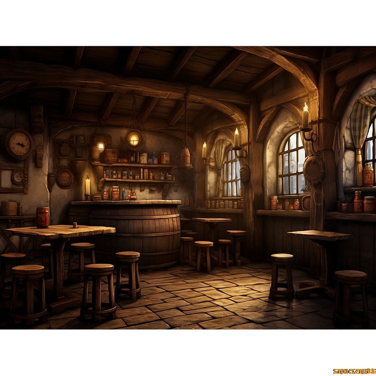 Vintage Old Tavern Barista Coffee Shop Bar Photography Backdrop Warm ...