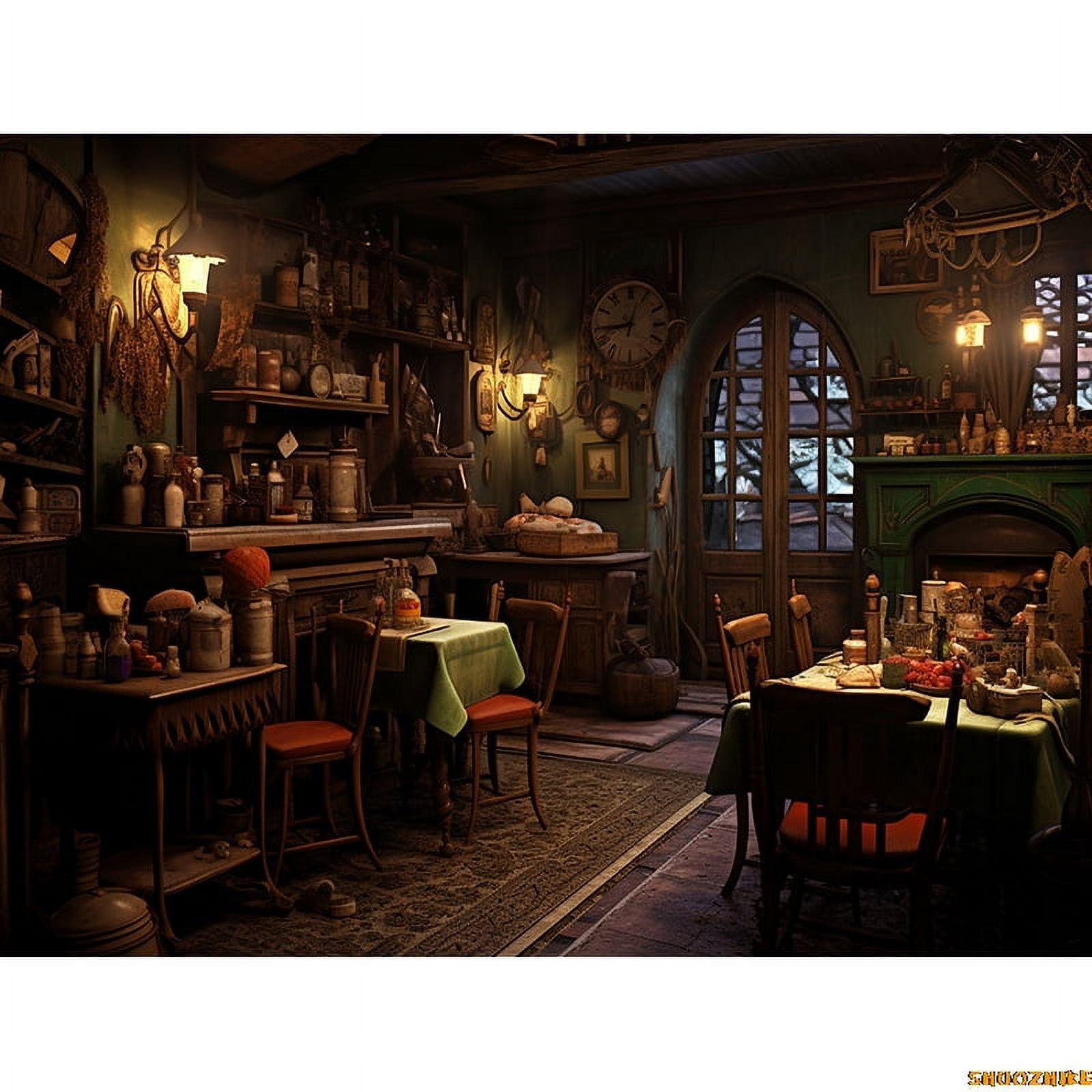 Vintage Old Tavern Barista Coffee Shop Bar Photography Backdrop Warm ...