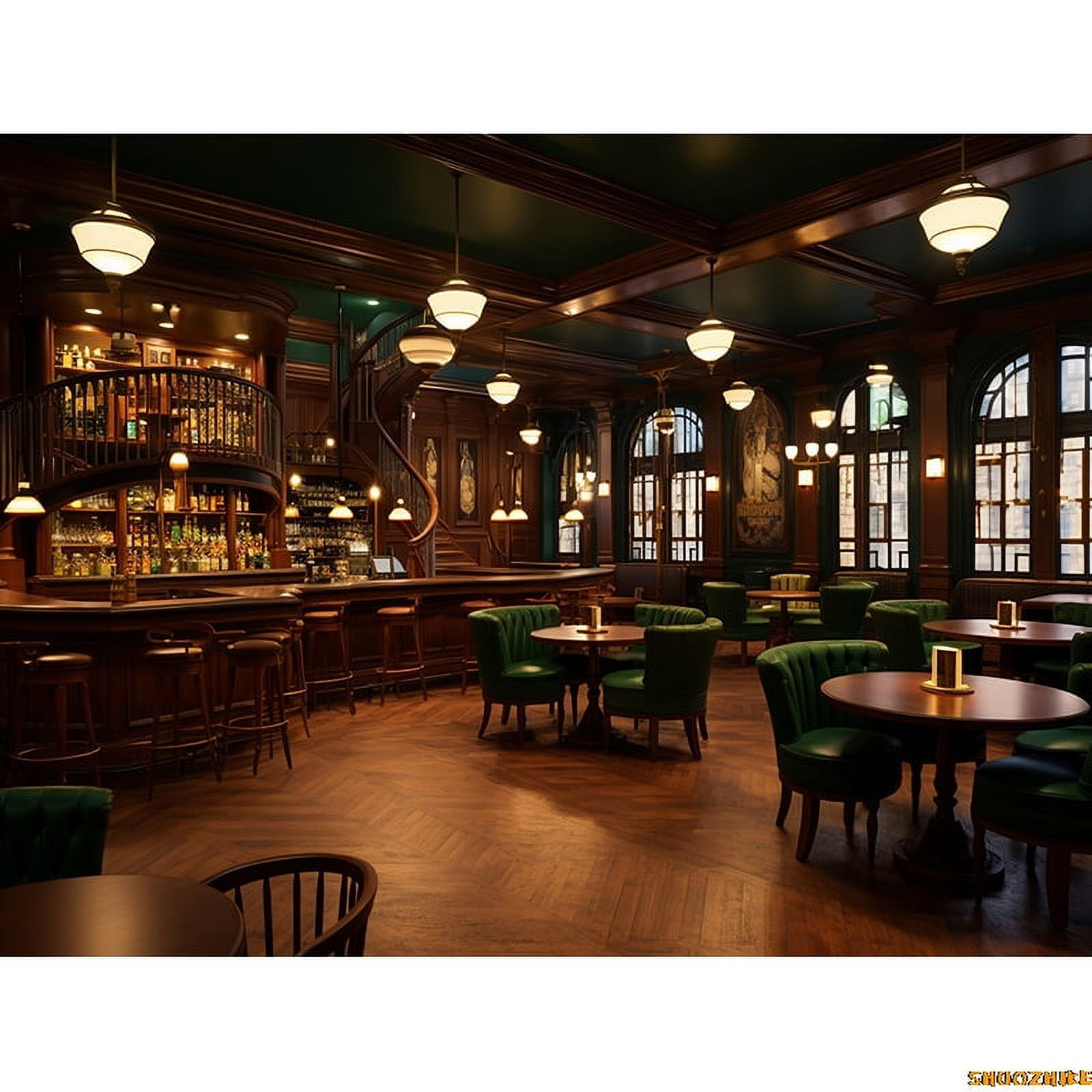 Vintage Old Tavern Barista Coffee Shop Bar Photography Backdrop Warm ...