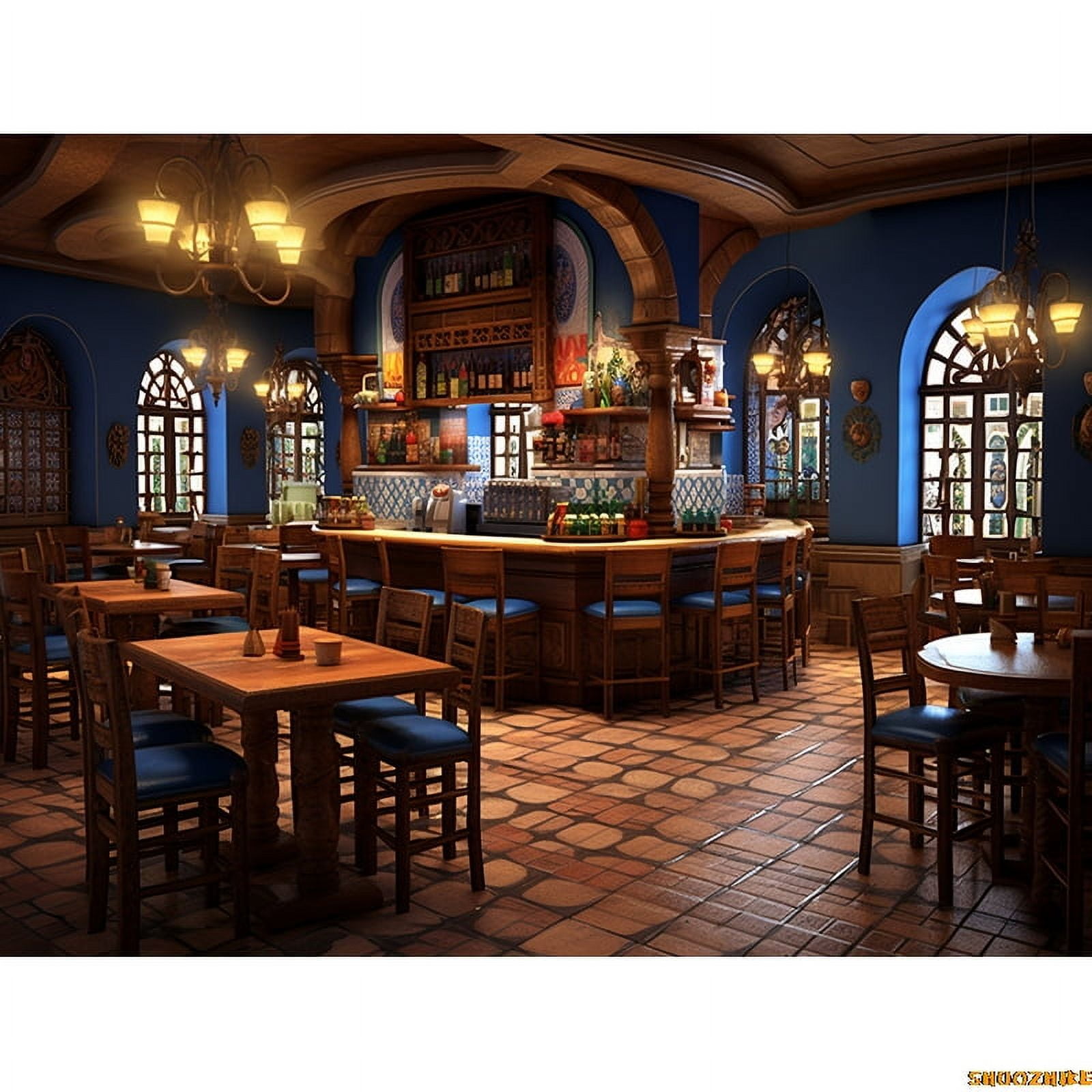 Vintage Old Tavern Barista Coffee Shop Bar Photography Backdrop Warm ...