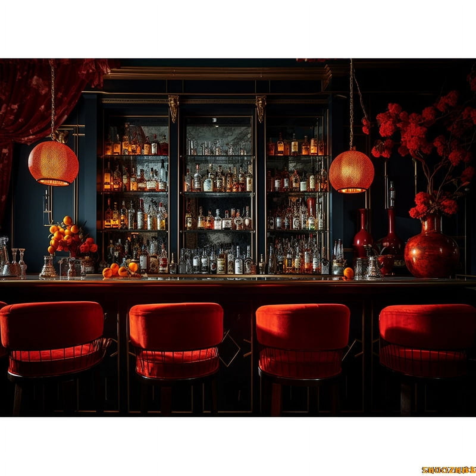 Vintage Old Tavern Barista Coffee Shop Bar Photography Backdrop Warm ...