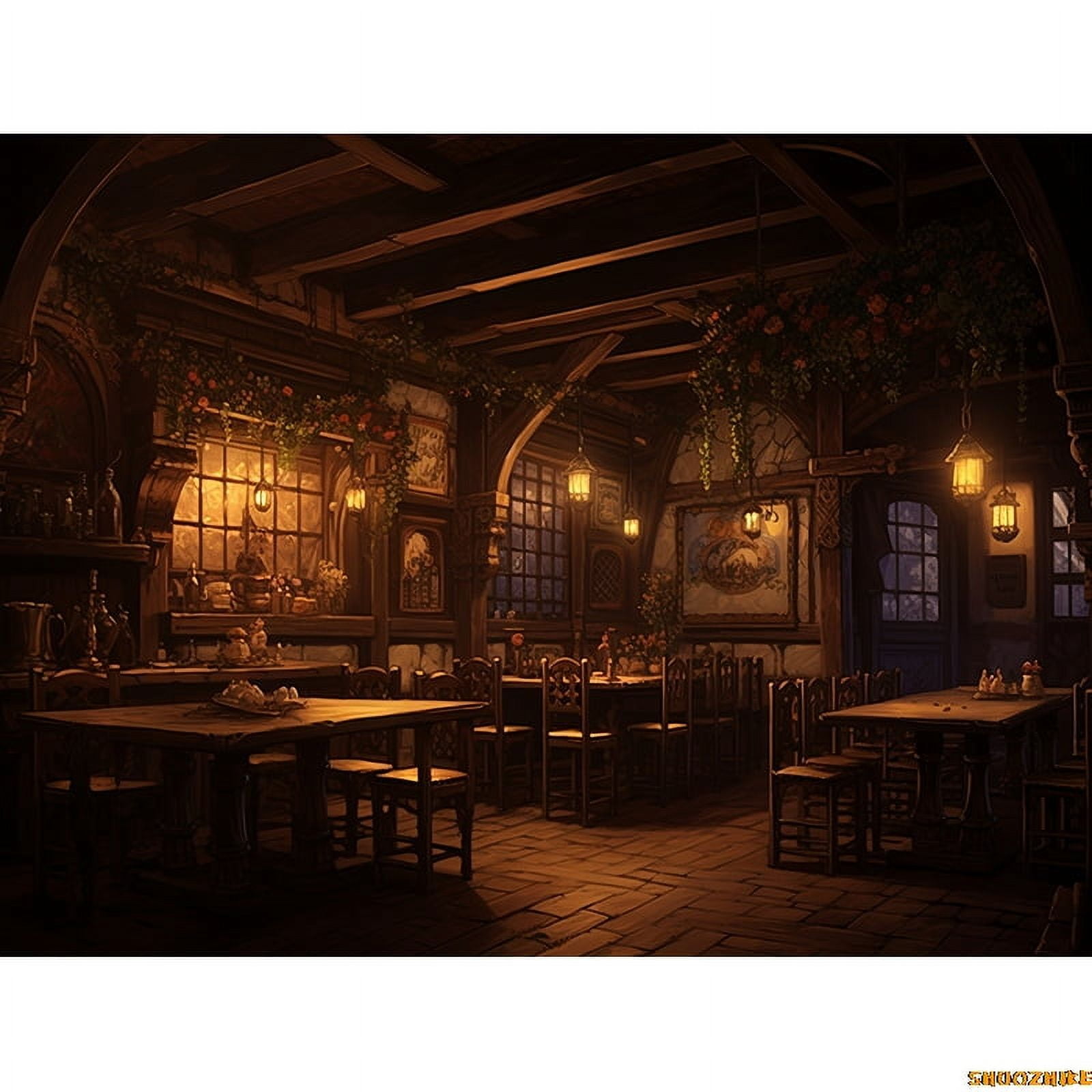 Vintage Old Tavern Barista Coffee Shop Bar Photography Backdrop Warm ...