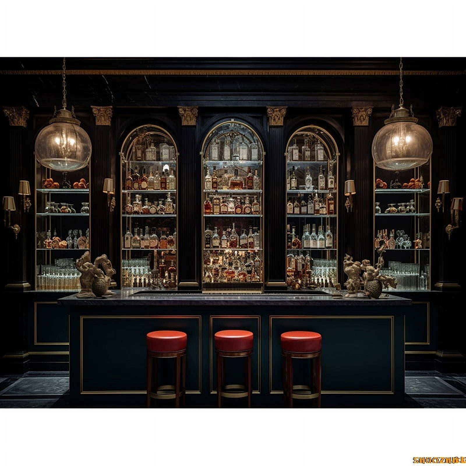 Vintage Old Tavern Barista Coffee Shop Bar Photography Backdrop Warm ...