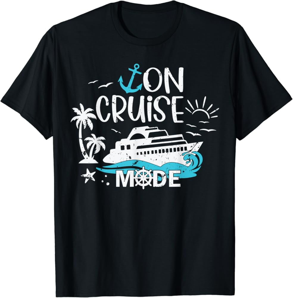 Vintage On Cruise Mode Family Vacation Ferry Cruising Trip T-Shirt ...