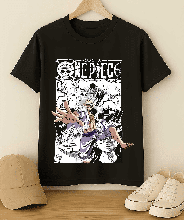 Vintage One Piece Gear 5 Luffy shirt | Retro Nika Manga Panel Crewneck ...