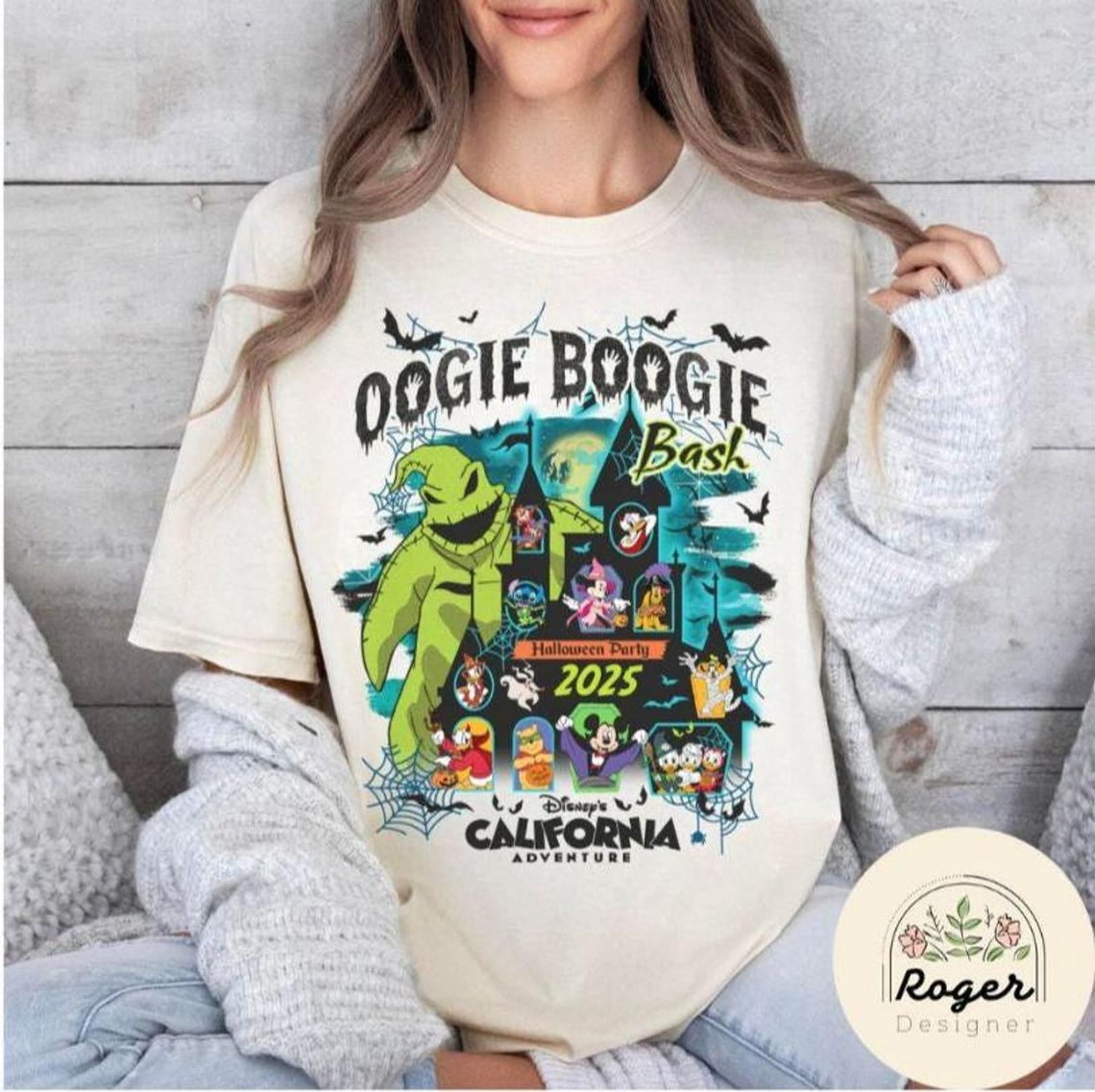 Vintage Oogie Boogie Bash 2025 Halloween Disney castle T-shirt, Mickey ...