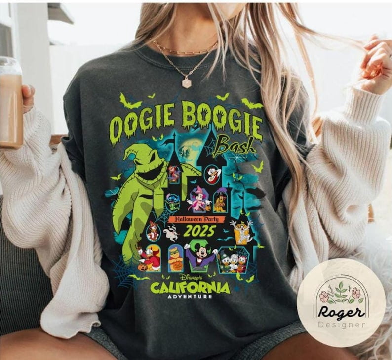 Vintage Oogie Boogie Bash 2025 Halloween Disney castle shirt, Mickey ...