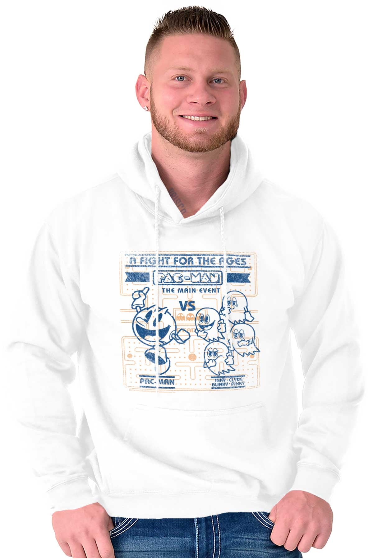 Vintage PACMAN Fight for the Ages Hoodie Sweatshirt Women Men Brisco ...