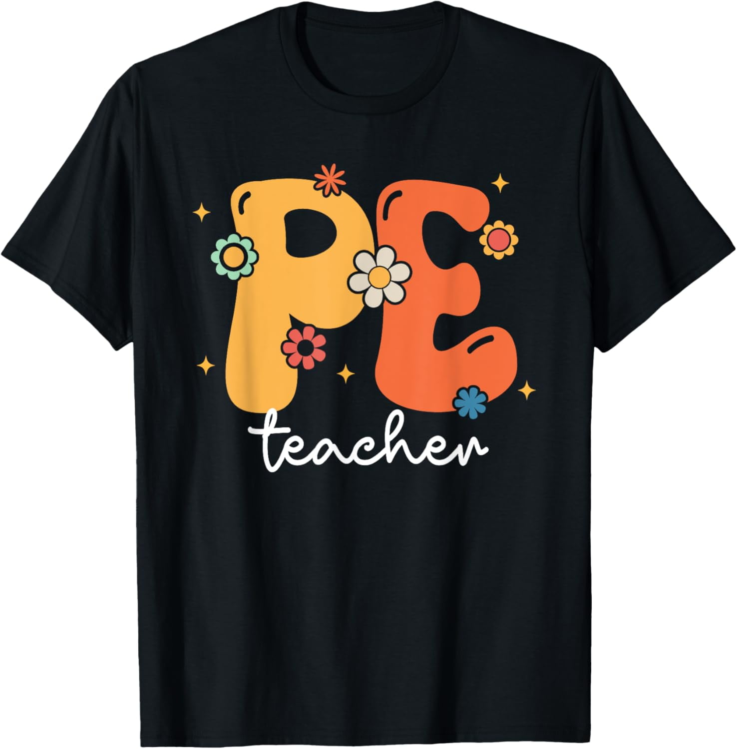 Vintage PE Teacher Retro Groovy Happy First Day Of School T-Shirt ...