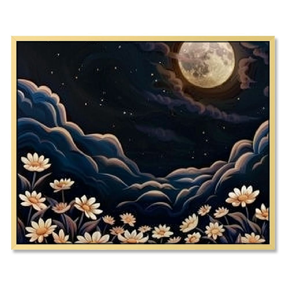 Vintage Paintings Full Moon Pictures for Wall Art Prints Vintage Moody ...