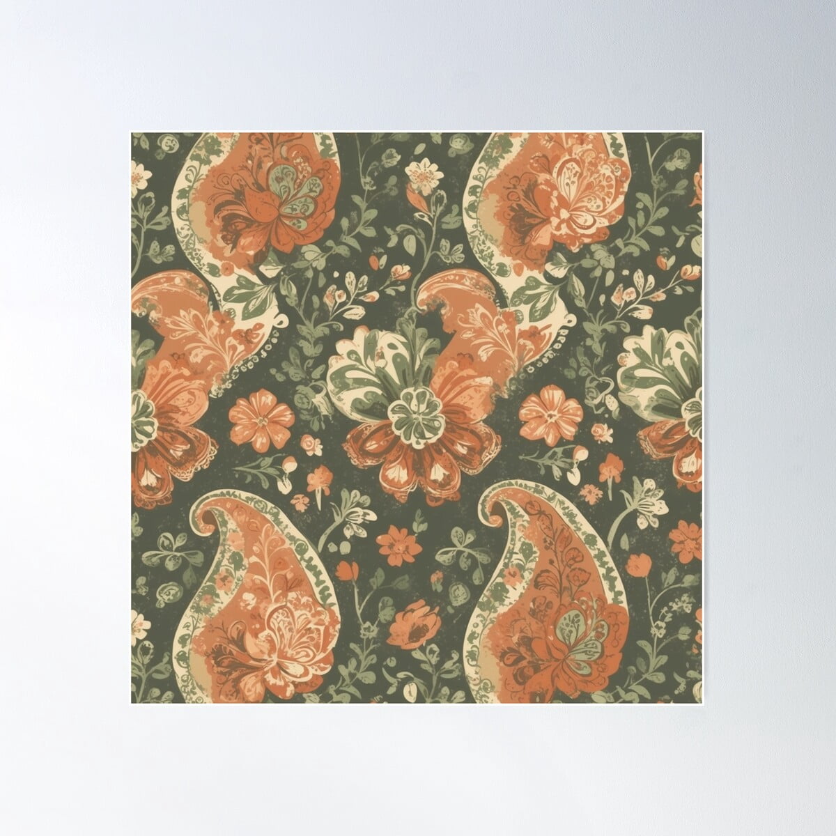 Vintage Paisley Floral Pattern Â€“ Retro Boho Design, Shabby Chic ...