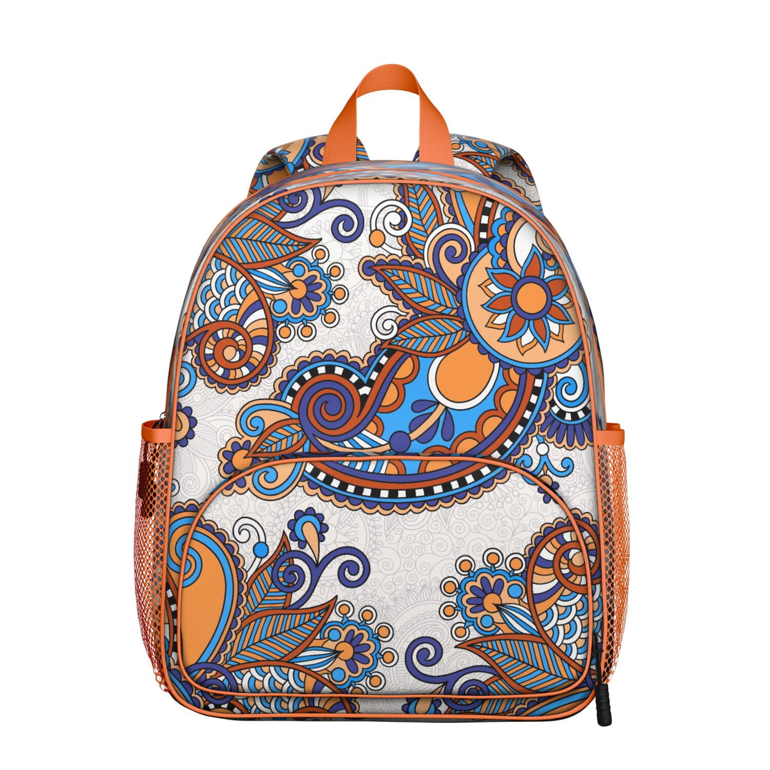 Vintage Paisley Pattern Students Backpack - Elegant Classic Bohemian Retro Ethnic Floral Chic ...