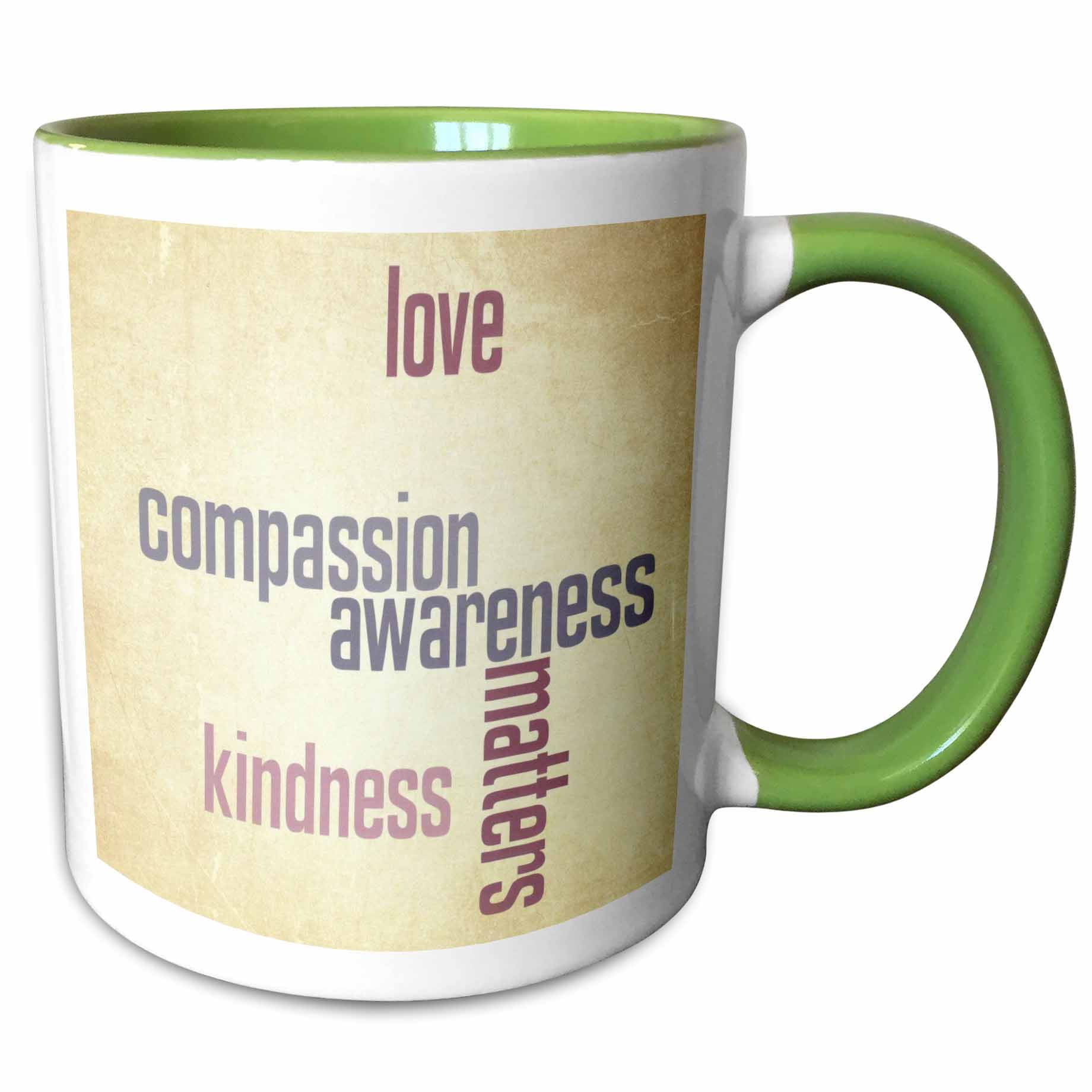 Vintage Paper Love and Kindness Matters- Inspirational Quotes 15oz Two ...