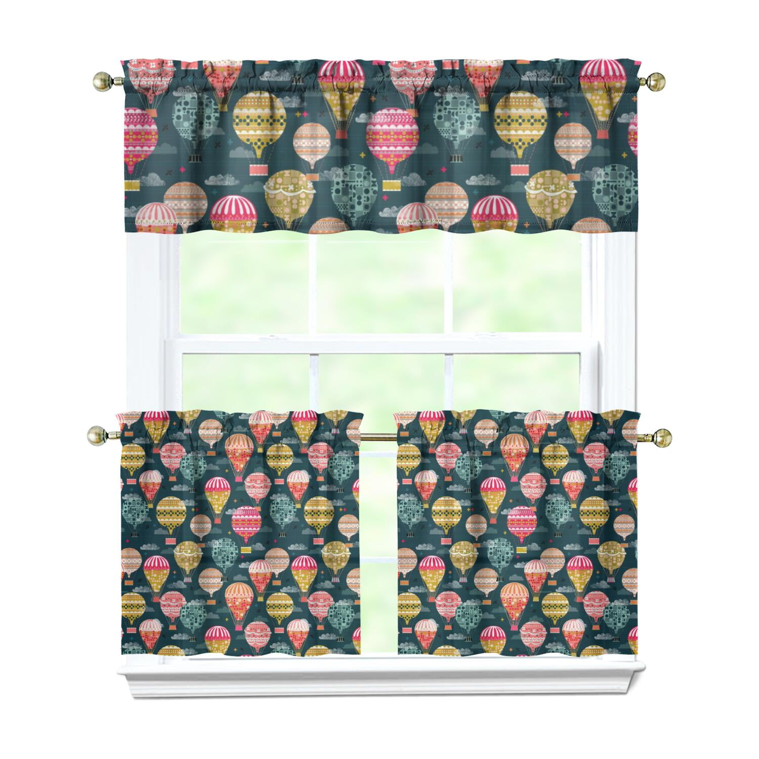 Vintage Paris Kitchen Curtains Set - Fashion Travel Tier and Valance ...