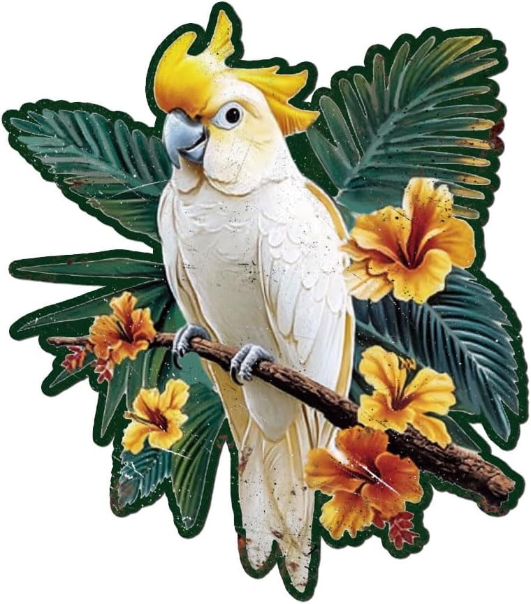 Vintage Parrot Metal Tin Sign Bird Animal Retro Tin Sign Hanging Decor ...