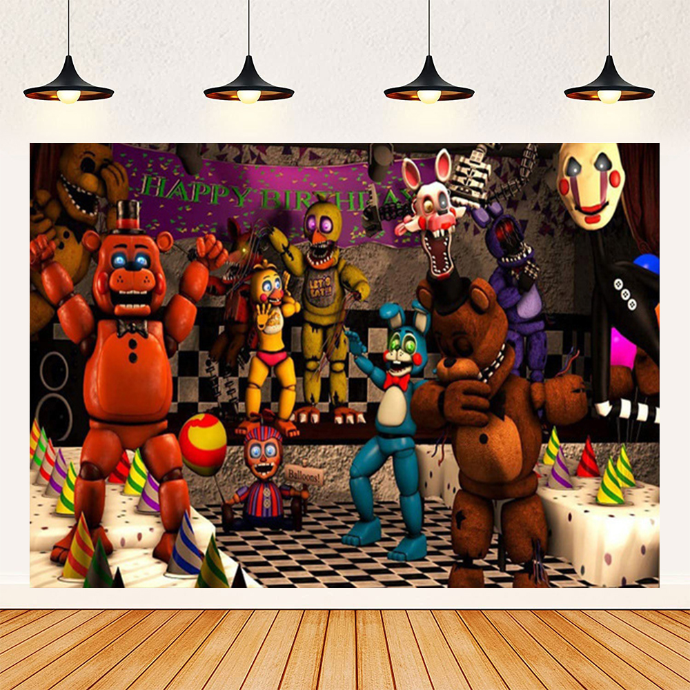 FNAF Five Nights Horrible Birthday Party Decoration Background Horrible ...