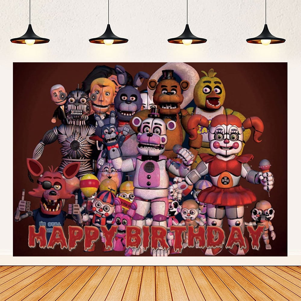 FNAF Five Nights Horrible Birthday Party Decoration Background Horrible ...