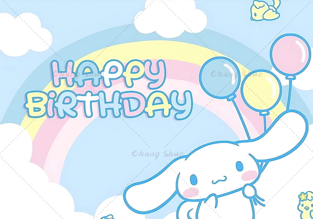 Cartoon image Cinnamoroll Photo Backdrop Sanrio Jade Dog Girls Birthday ...
