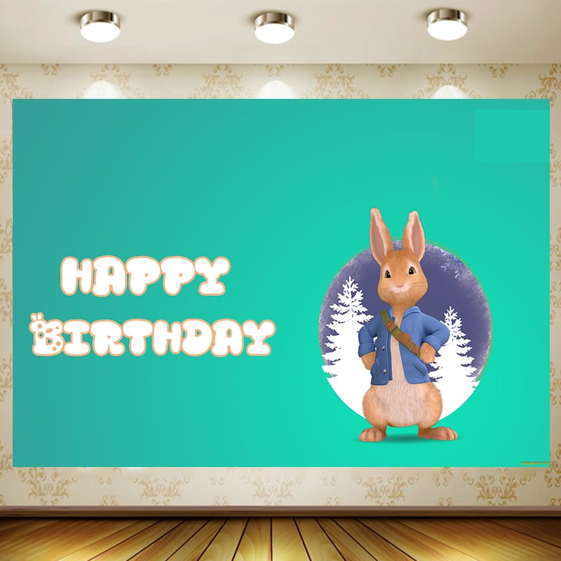 Peter Rabbit Birthday Supplies Girl Party Banner Kid Cartoon Decoration ...