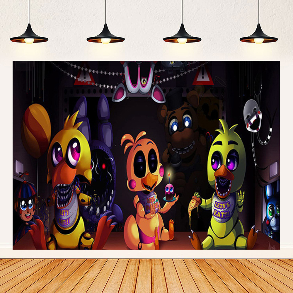 FNAF Five Nights Horrible Birthday Party Decoration Background Horrible ...