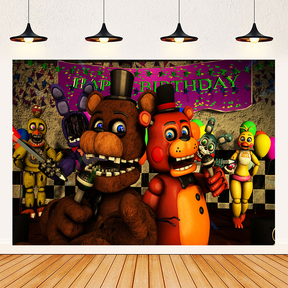 FNAF Five Nights Horrible Birthday Party Decoration Background Horrible ...