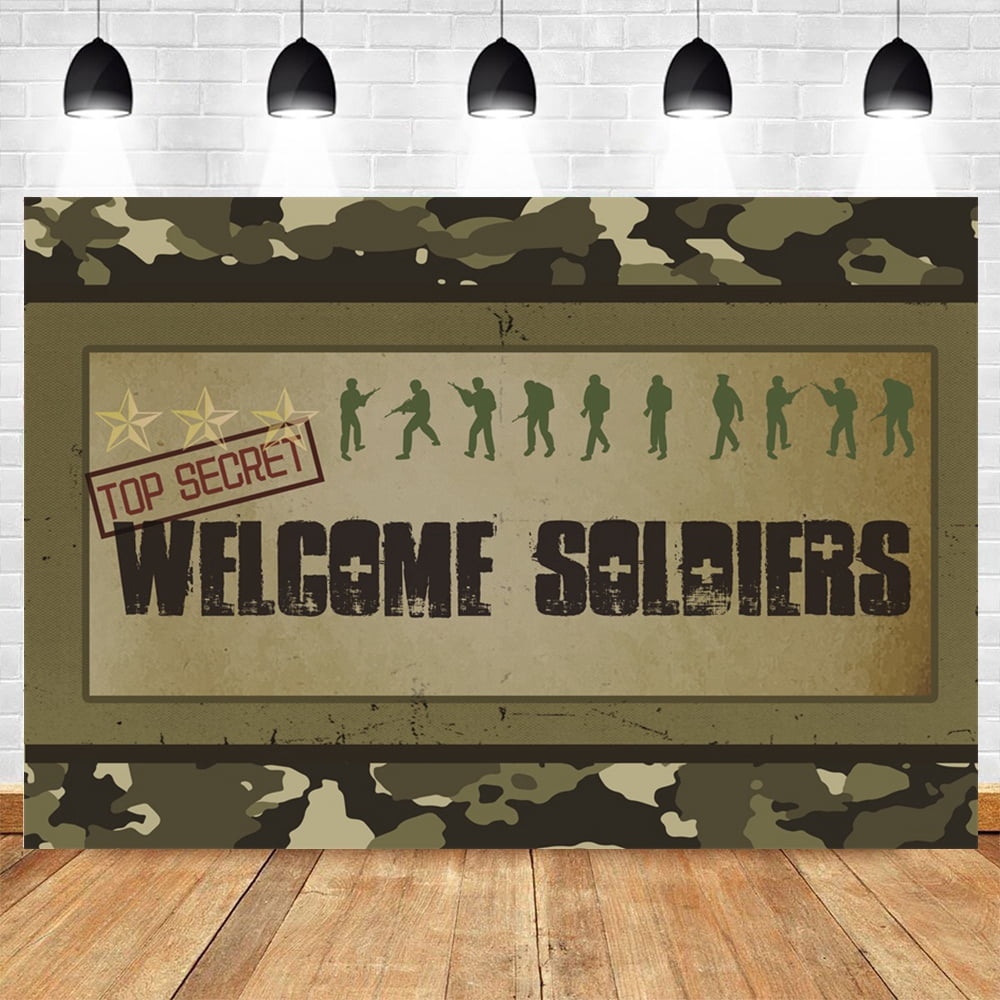 Military Army Camouflage Soldier Theme Background Aircraft Tank Car Boy ...