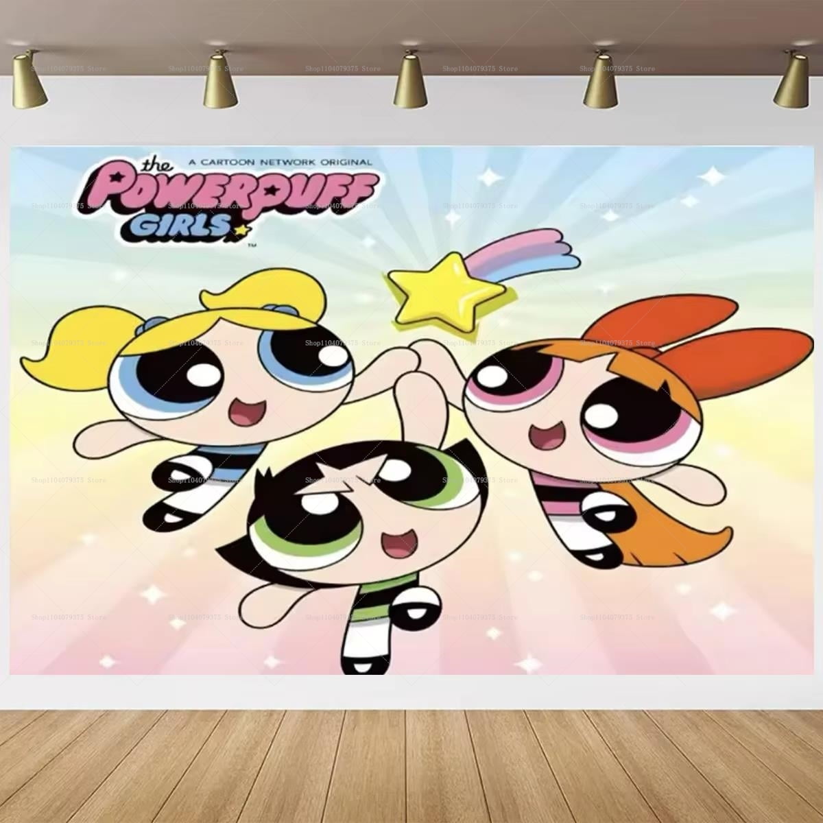 Cartoon Powerpuff Girls Birthday Party Theme Photography Background ...