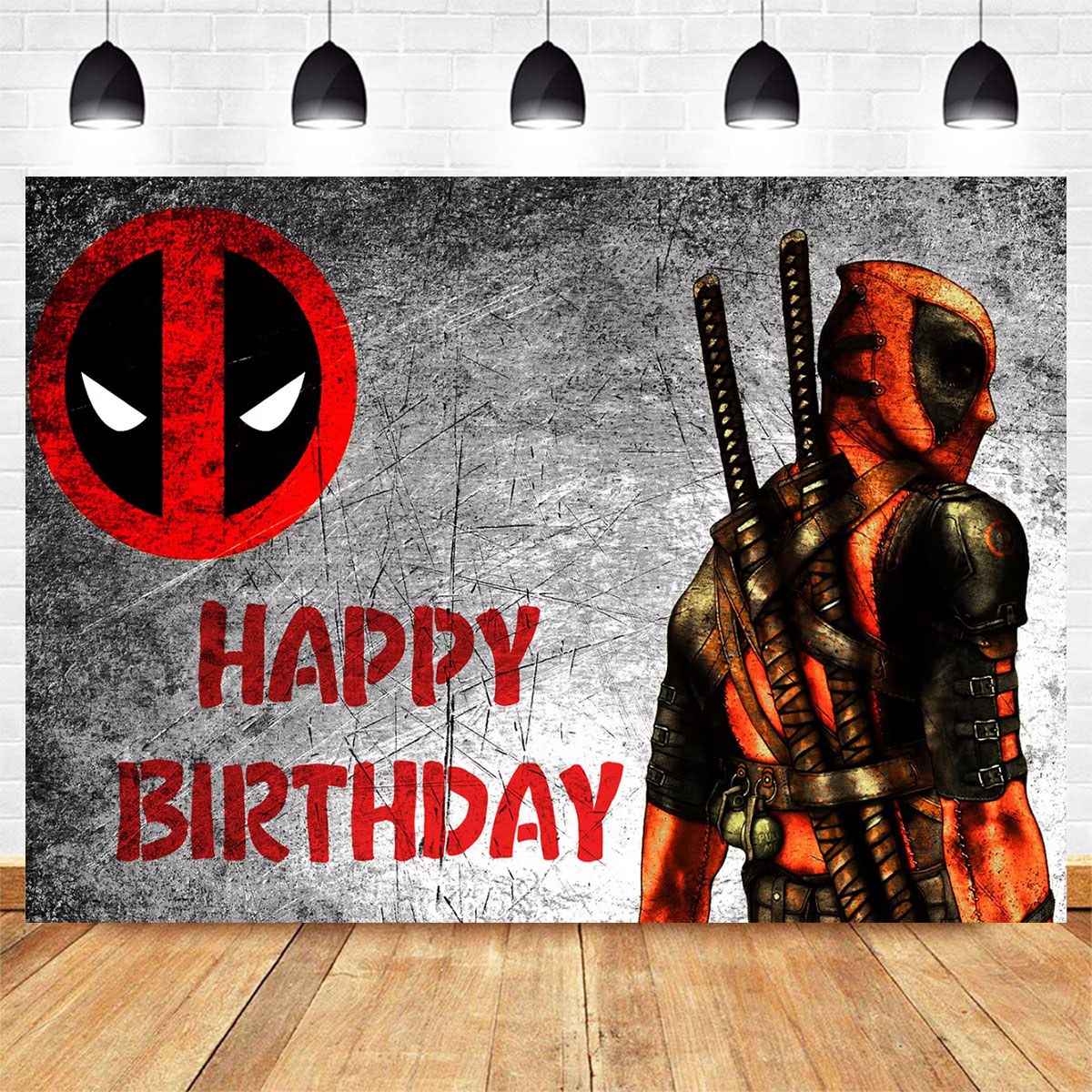 Undead Deadpool Theme Happy Birthday Party Vinyl Background Banner Baby ...
